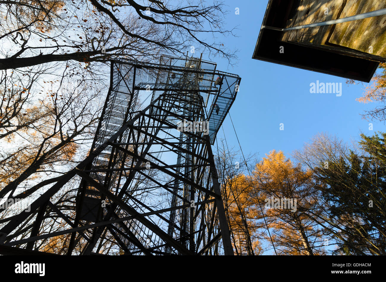 Gablitz: observation tower Troppbergwarte on Troppberg , right the old ...