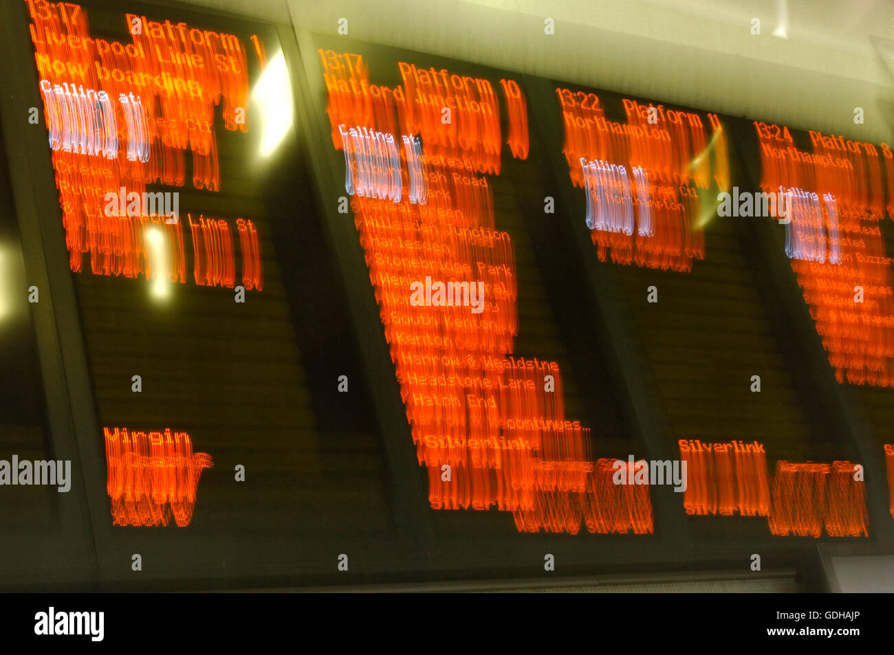 Train Timetable Board Stock Photo - Alamy