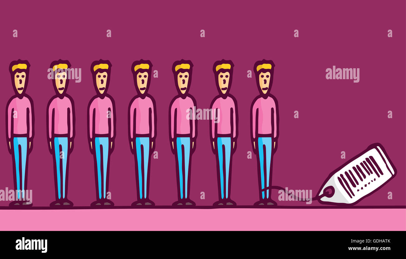 Cartoon illustration of a group of products on sale Stock Photo - Alamy
