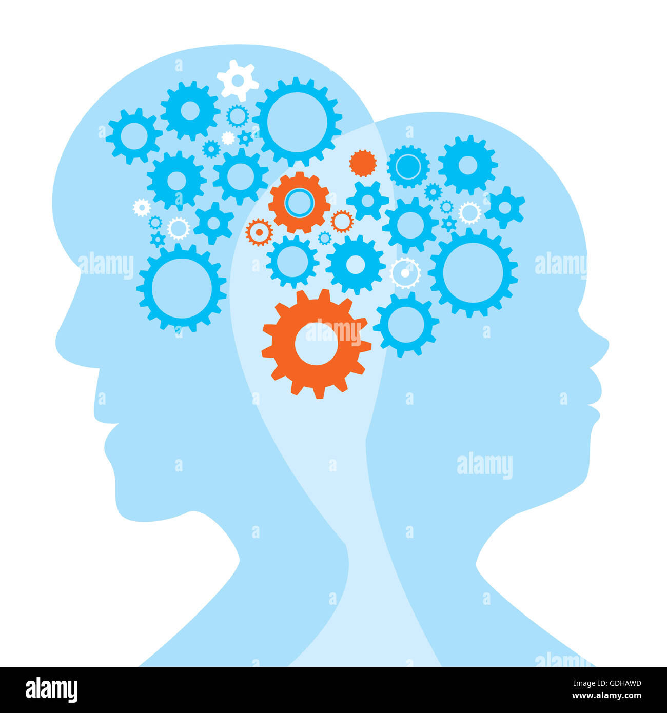 Cartoon illustration child mind head hi-res stock photography and ...