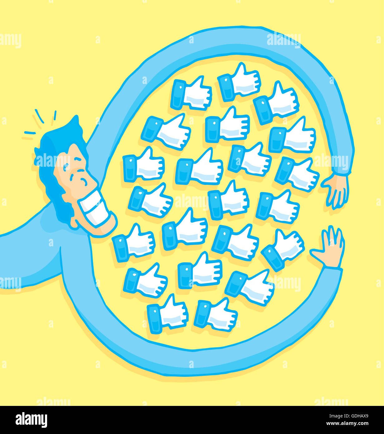 Cartoon like illustration thumbs up hi-res stock photography and images ...