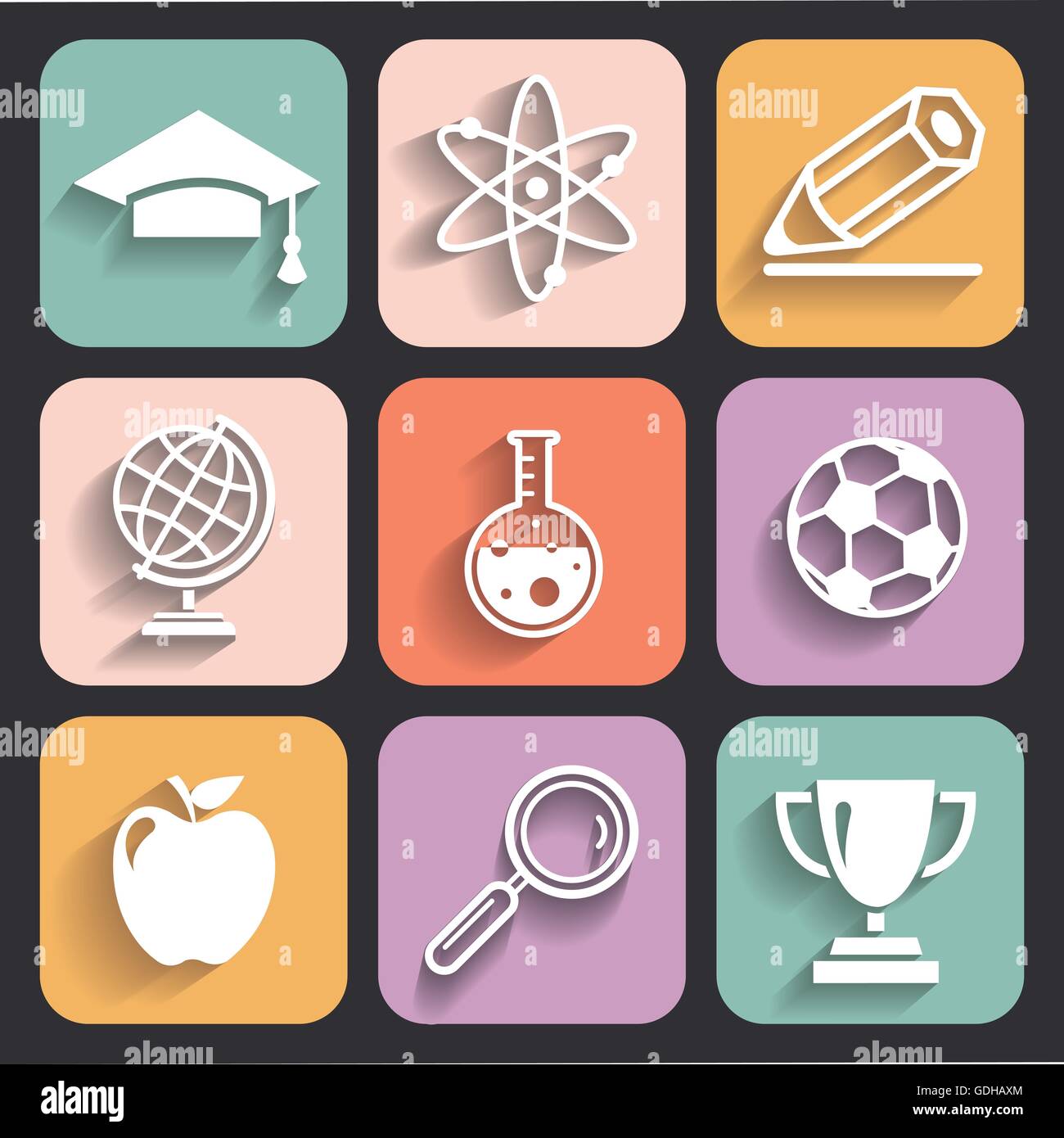 School and Education Icons Stock Vector Image & Art - Alamy