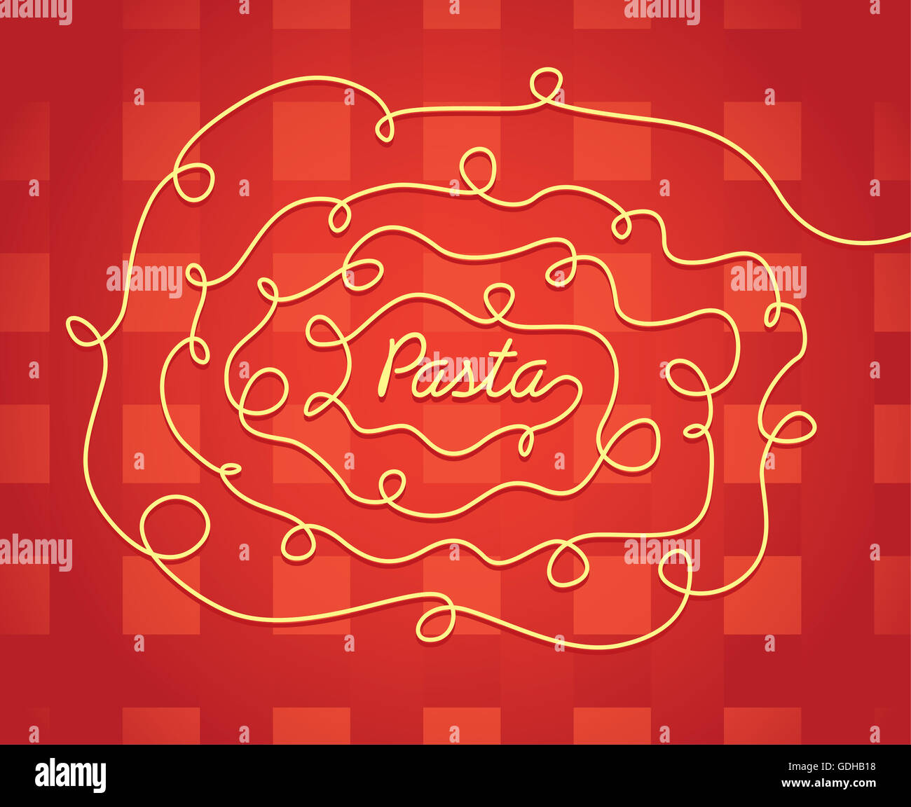 Pasta food sign with playful spaghetti texture design Stock Photo - Alamy