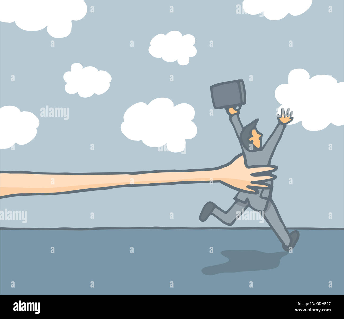 Cartoon illustration long arm reaching hi-res stock photography and ...