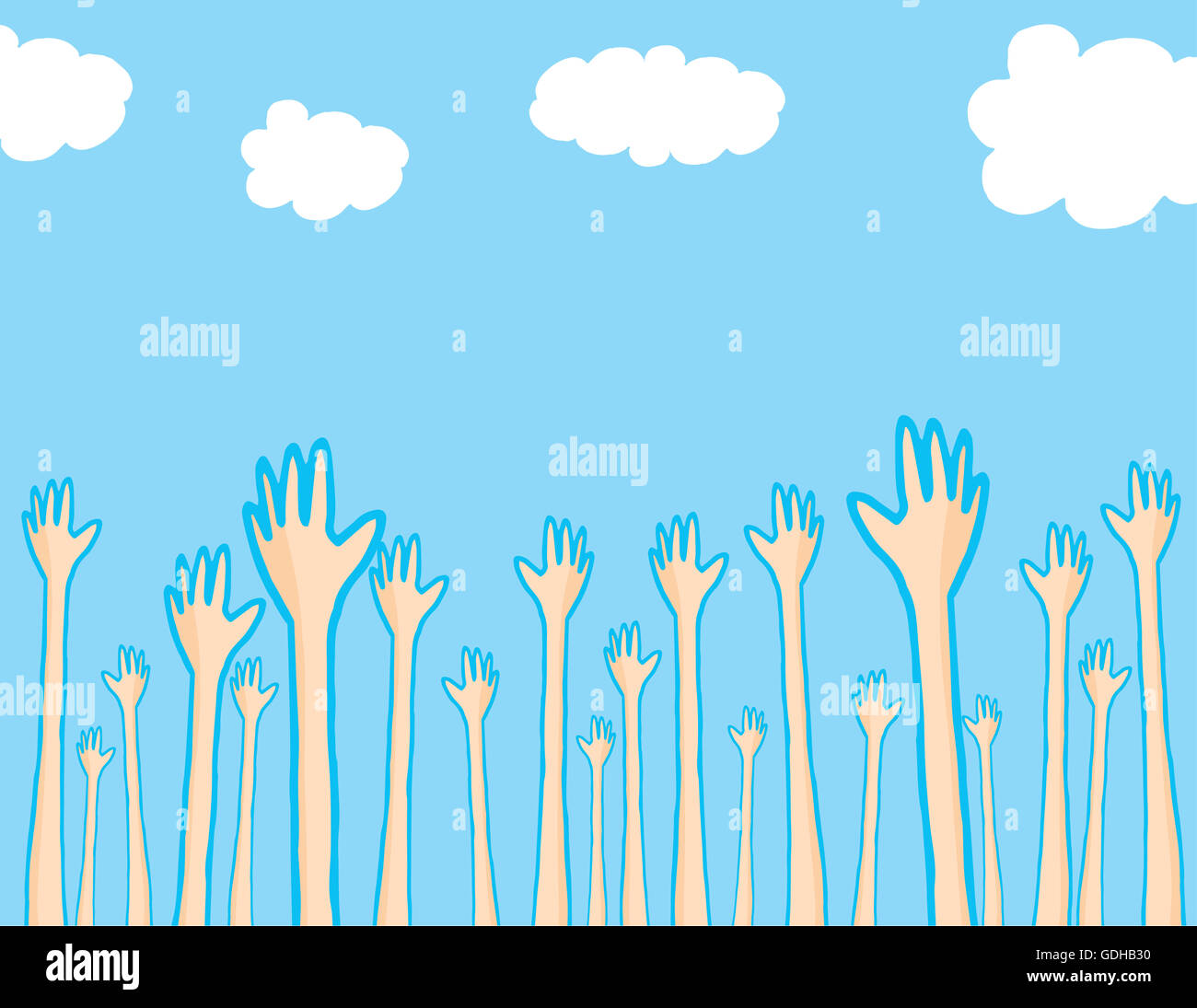 Cartoon illustration of big group of people expressing their opinion ...