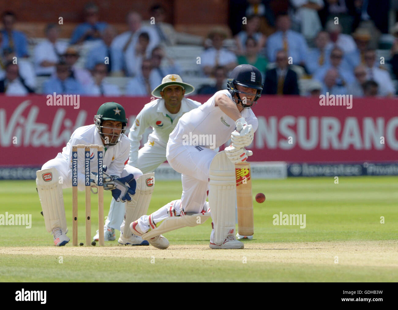 England's Gary Ballance bats during day four of the Investec Test match ...