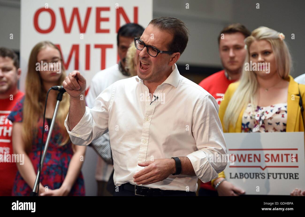 Labour leadership contender owen smith on stage hi-res stock ...