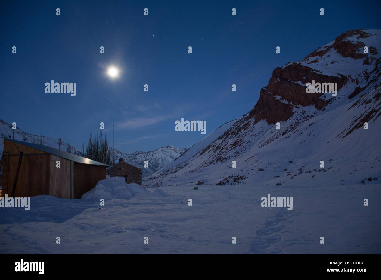 Moonlight over the mountains Stock Photo - Alamy