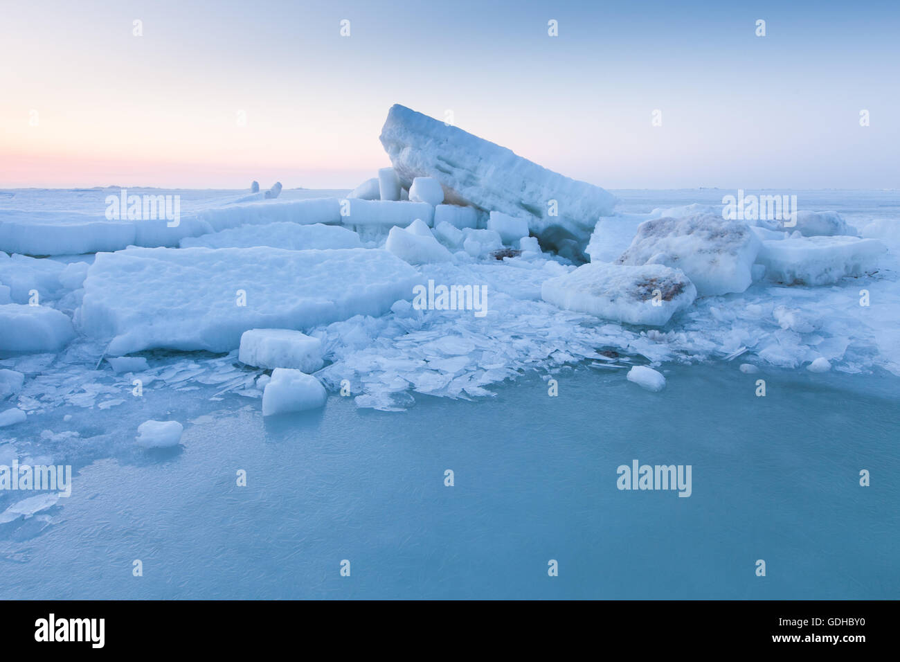 Ice hummocks in the sea Stock Photo - Alamy