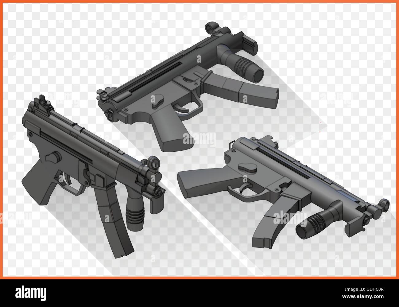 mp5 submachine gun isometric Stock Vector Image & Art - Alamy