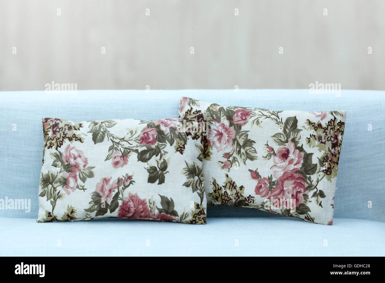 Sofa with pillows Stock Photo - Alamy