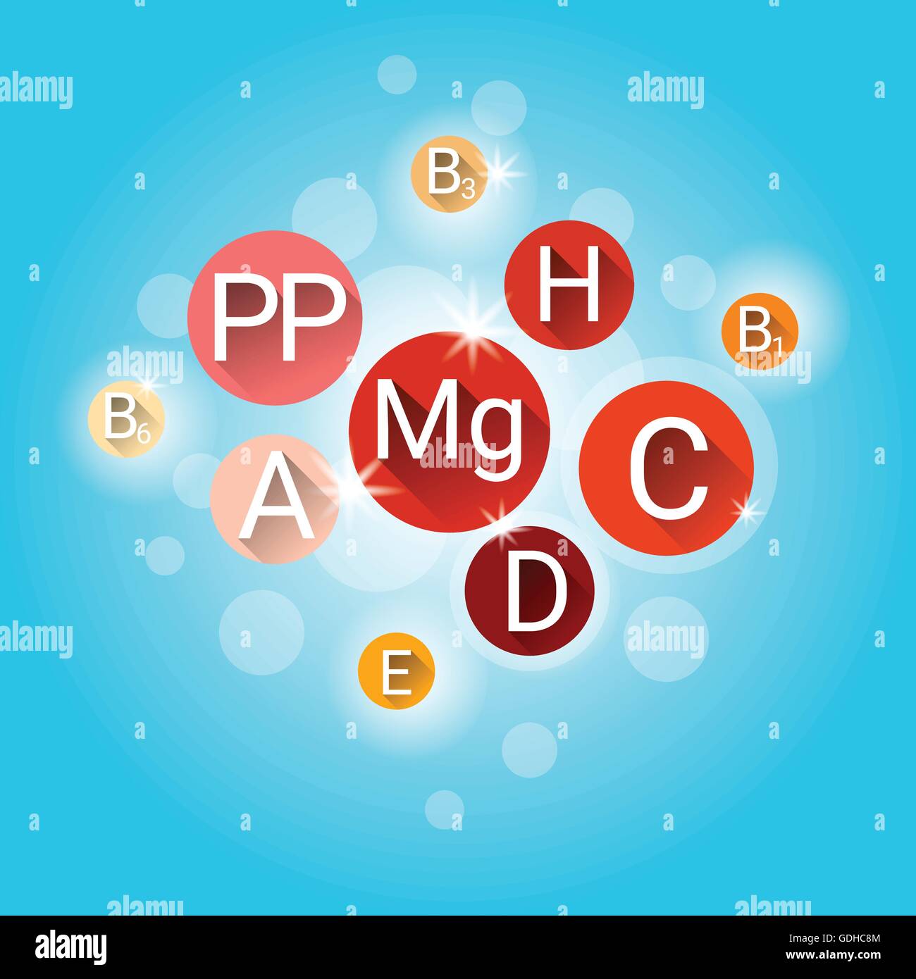 Essential Chemical Elements Nutrient Minerals Vitamins Stock Vector ...
