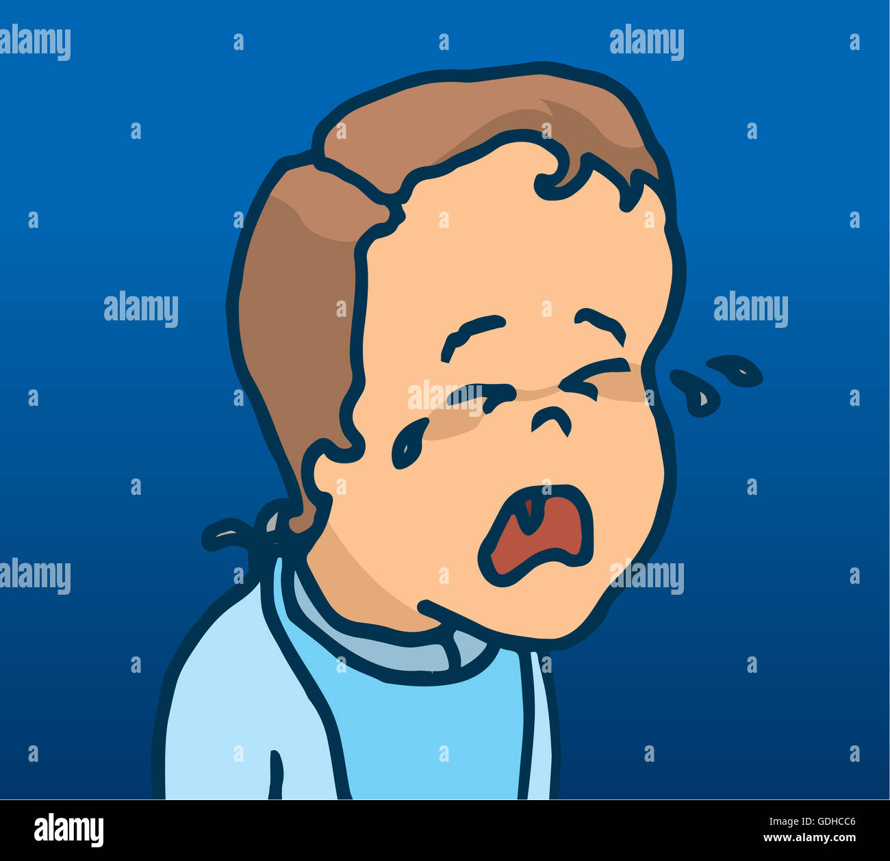 Cartoon illustration of male baby crying loudly Stock Photo - Alamy