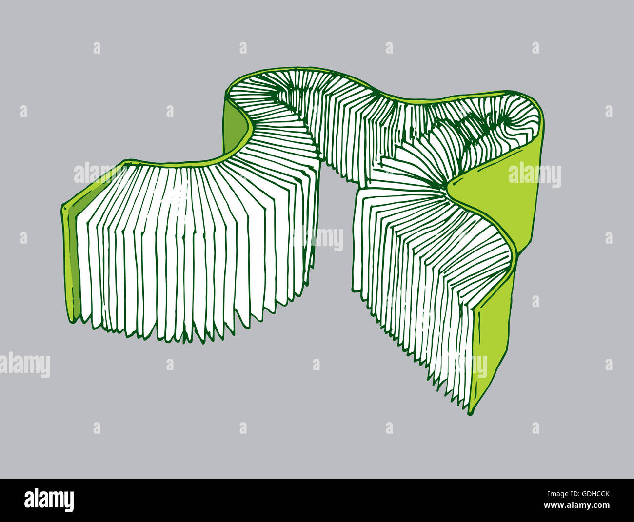 Cartoon illustration of a unique thick long book Stock Photo - Alamy