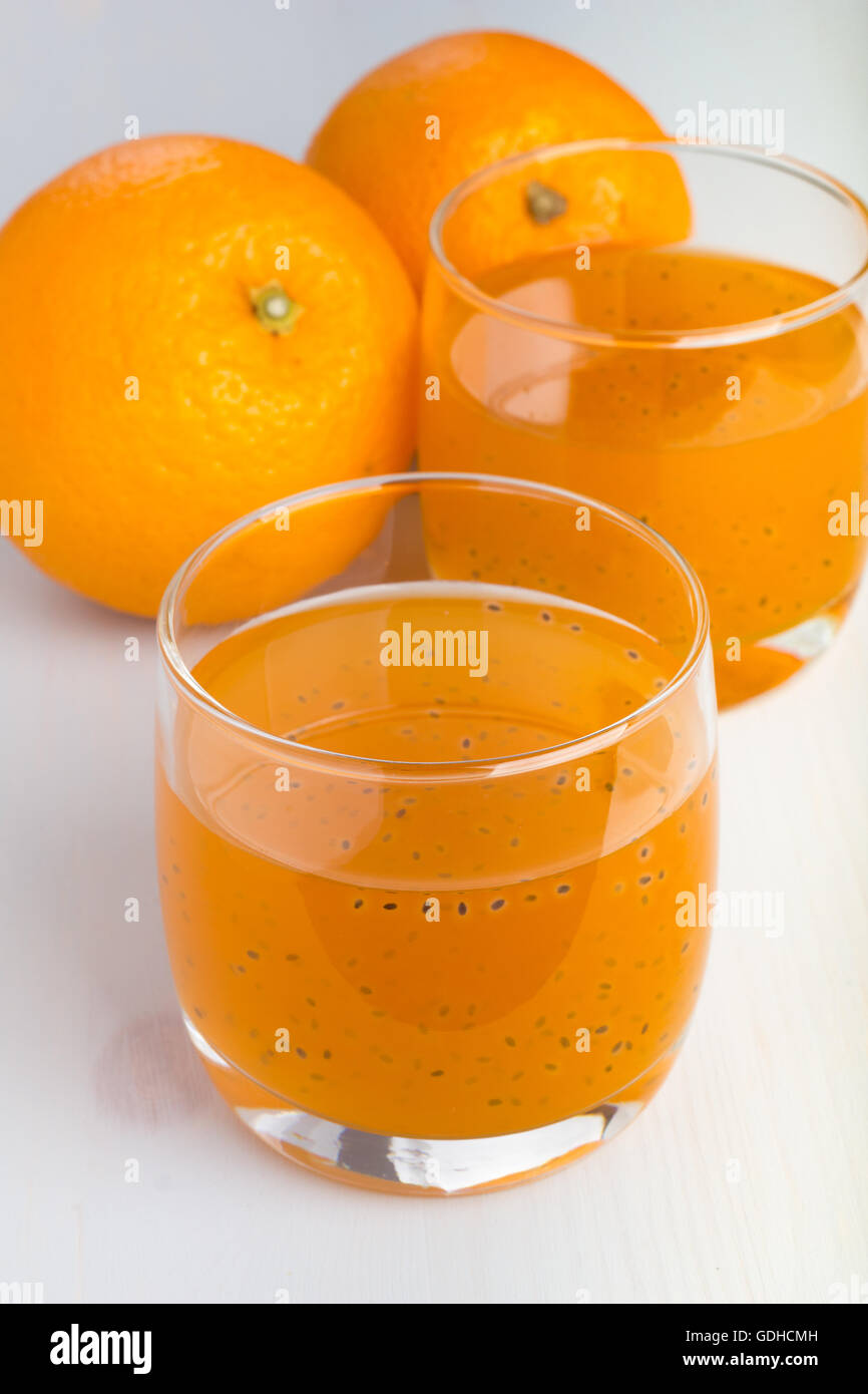Glass orange basil seeds drink hi-res stock photography and images - Alamy