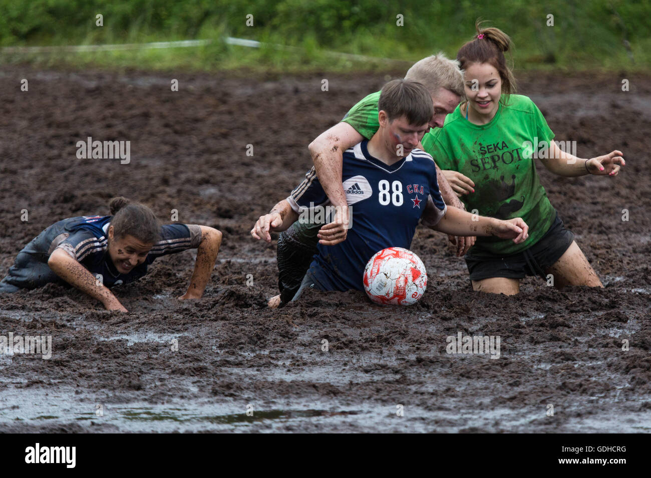 Hyrynsalmi, Finland, July 16 2016. The Swamp Soccer World Championship ...