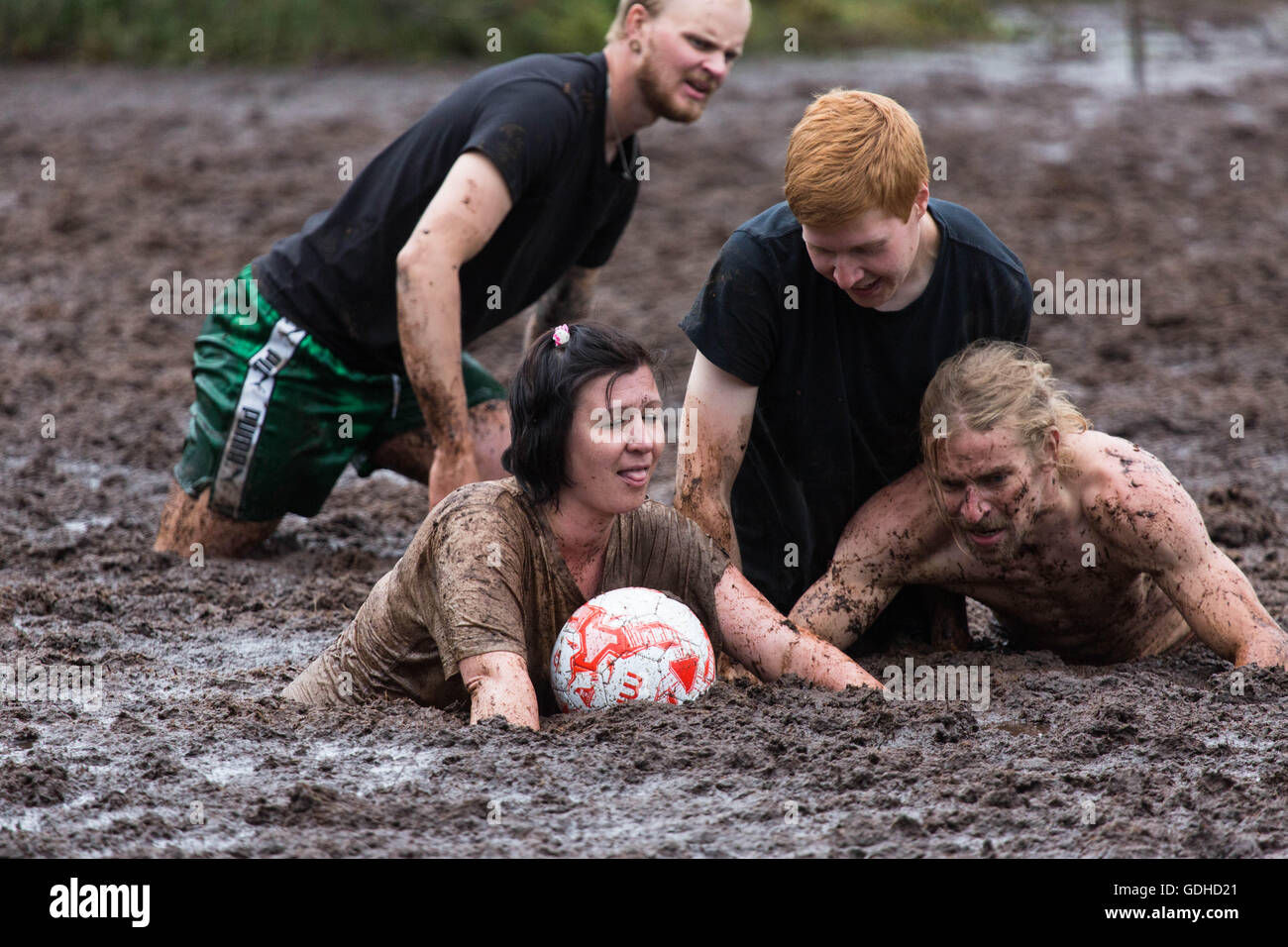 Hyrynsalmi, Finland, July 16 2016. The Swamp Soccer World Championship ...