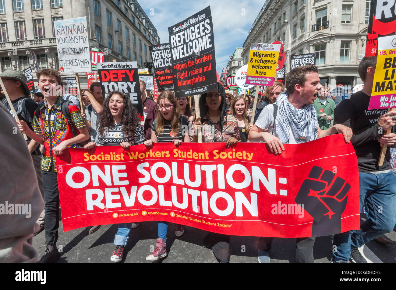 London, UK. 16th July 2016. The SOcialist Workers Student Society ...