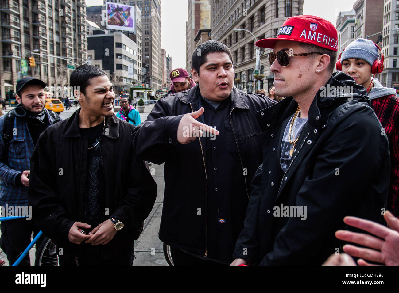 New York, New York, USA. 25th Mar, 2016. Local rappers from all around ...