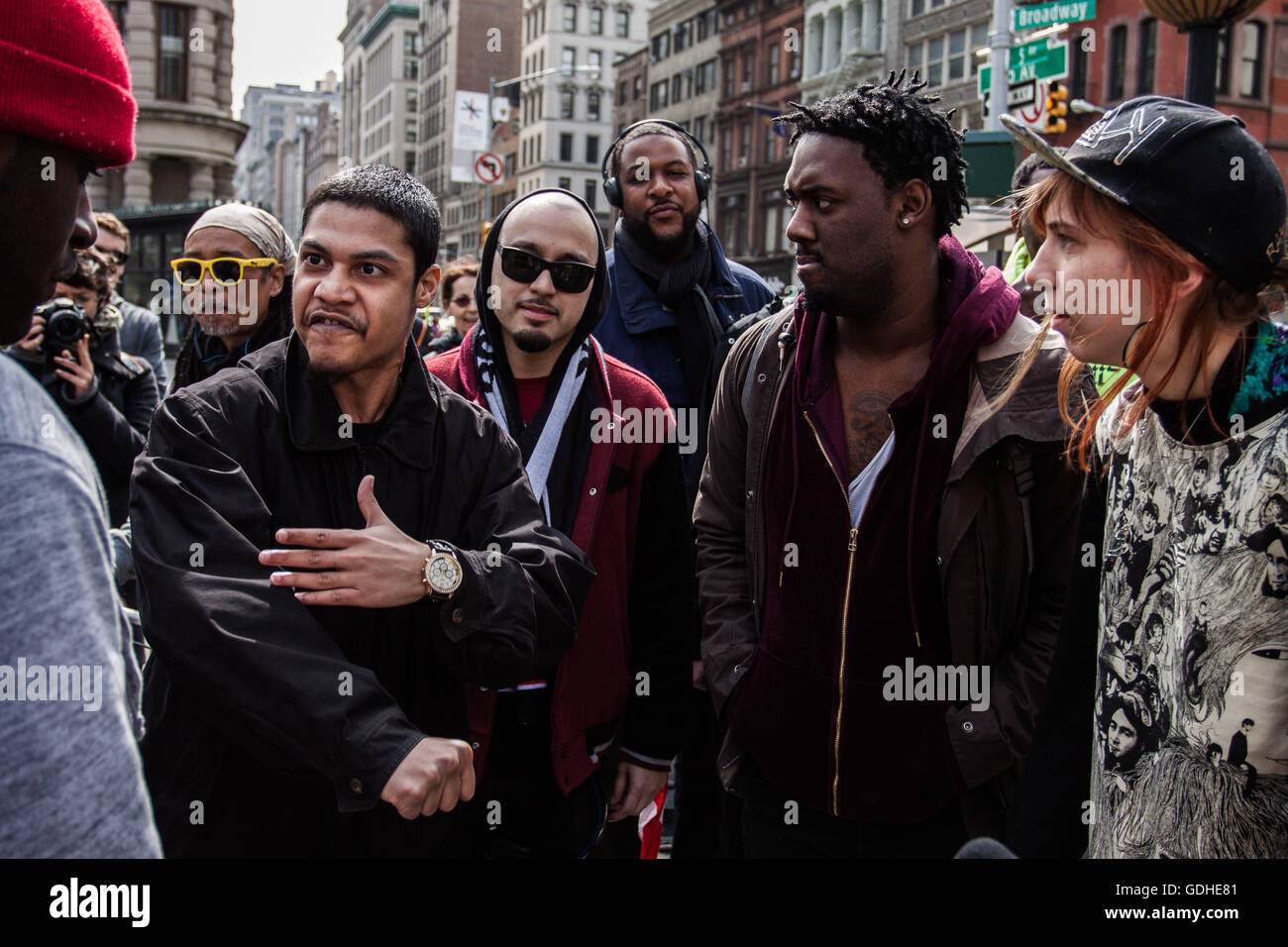 New York, New York, USA. 25th Mar, 2016. Local rappers from all around ...