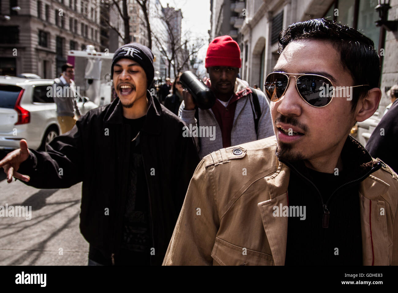 New York, New York, USA. 25th Mar, 2016. Local rappers from all around ...