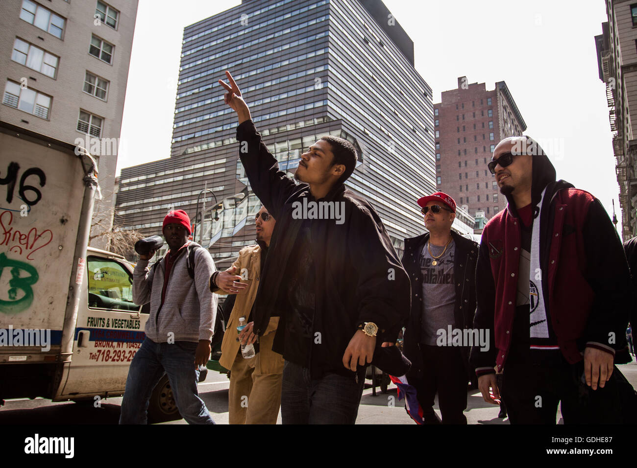 New York, New York, USA. 25th Mar, 2016. Local rappers from all around ...