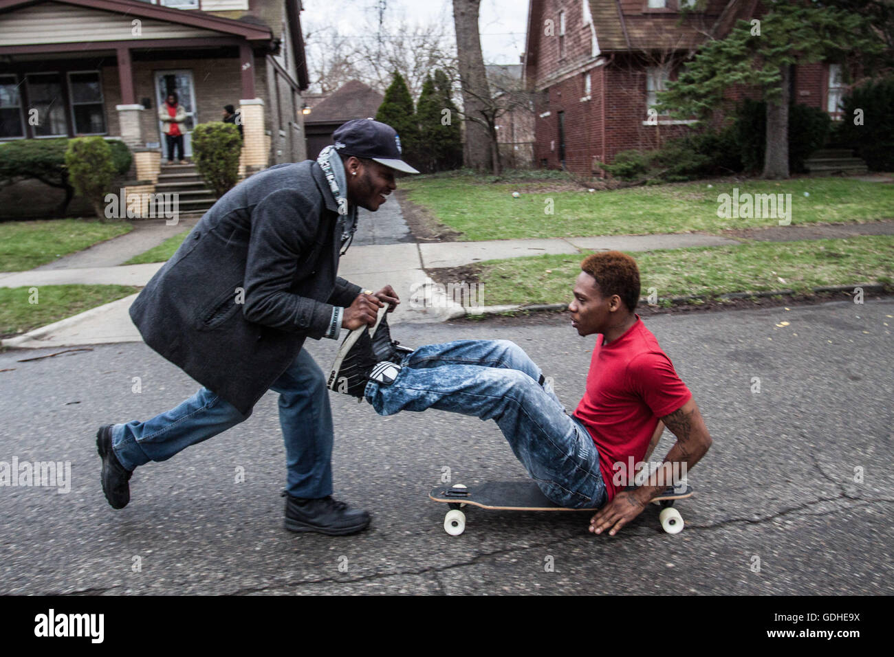 Detroit, Michigan, USA. 8th Apr, 2016. Rappers are having fun with a ...
