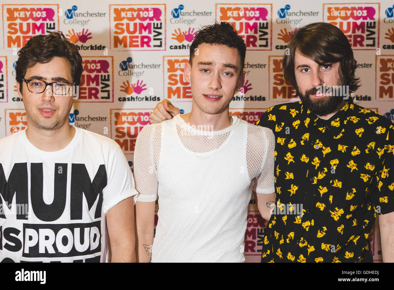 Manchester, UK. July 16, 2016 - Olly Alexander, Mikey Goldsworthy and ...