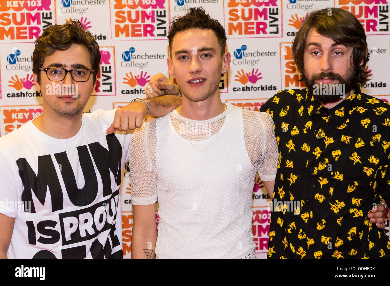 Manchester, UK. July 16, 2016 - Olly Alexander, Mikey Goldsworthy and ...