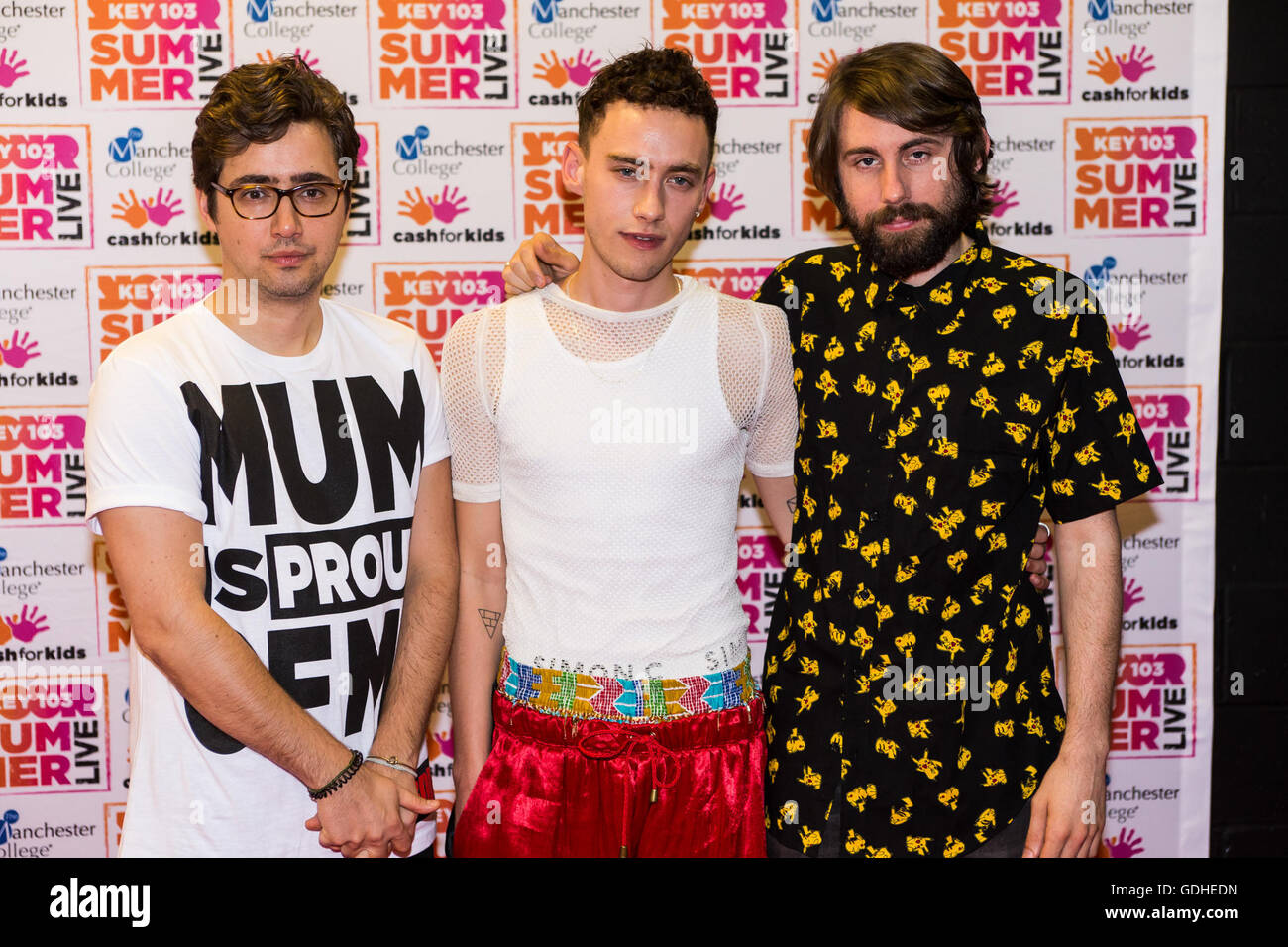 Manchester, UK. July 16, 2016 - Olly Alexander, Mikey Goldsworthy and ...
