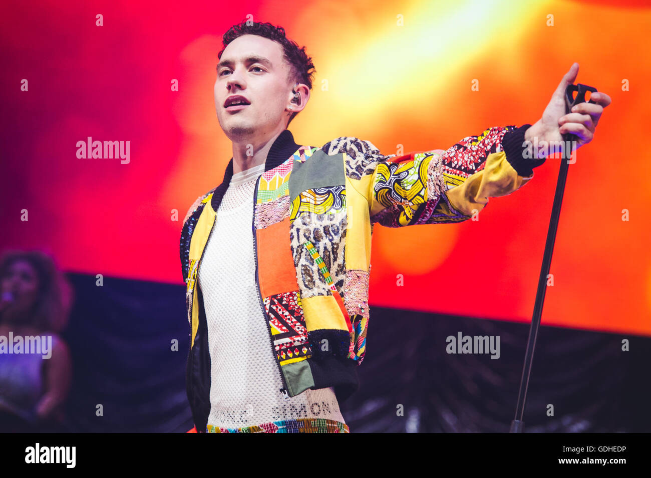 Manchester, UK. July 16, 2016 - Olly Alexander, Mikey Goldsworthy and ...
