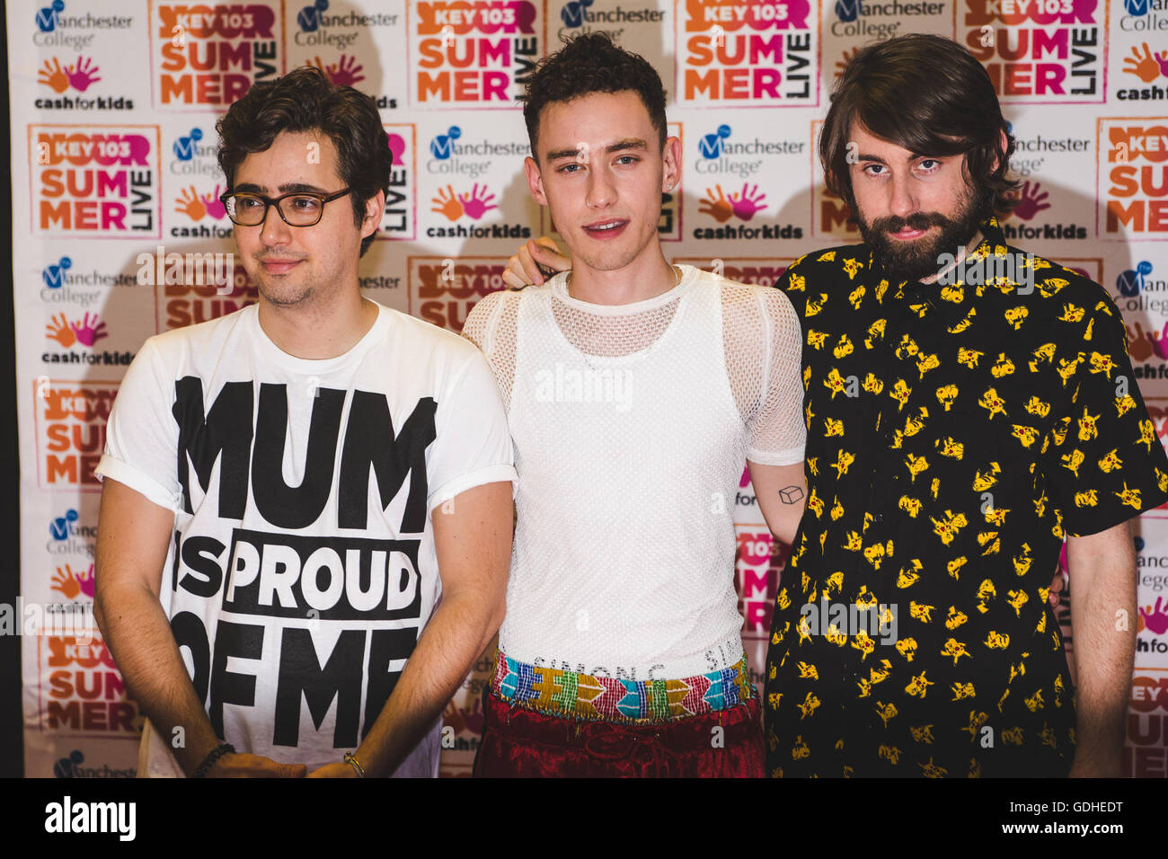 Manchester, UK. July 16, 2016 - Olly Alexander, Mikey Goldsworthy and ...