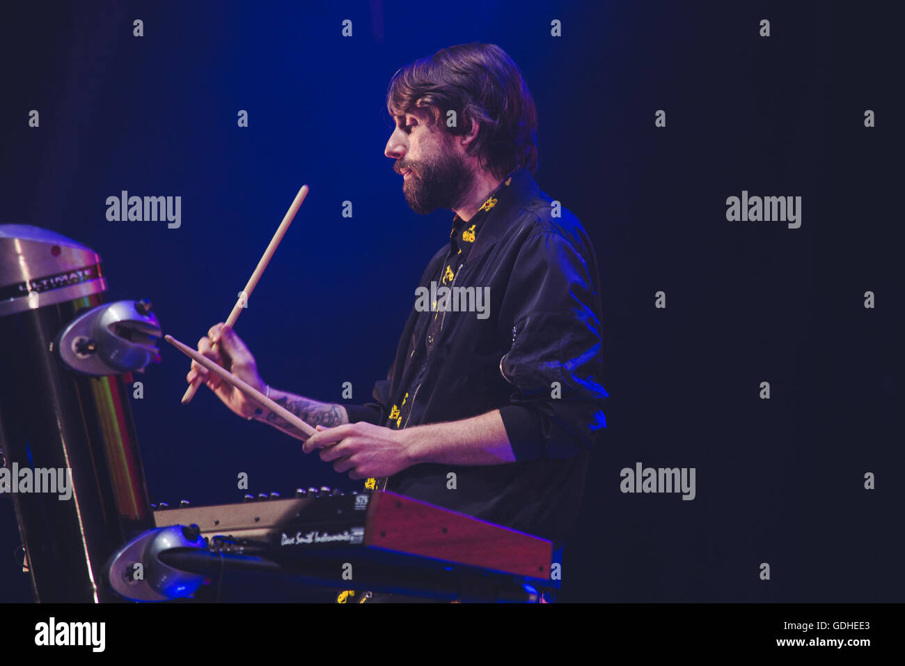 Manchester, UK. July 16, 2016 - Olly Alexander, Mikey Goldsworthy and ...
