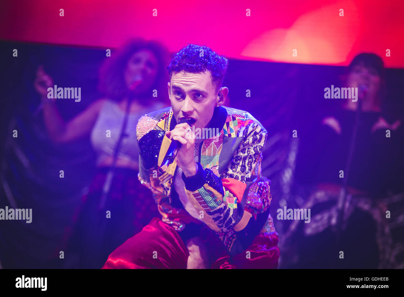Manchester, UK. July 16, 2016 - Olly Alexander, Mikey Goldsworthy and ...