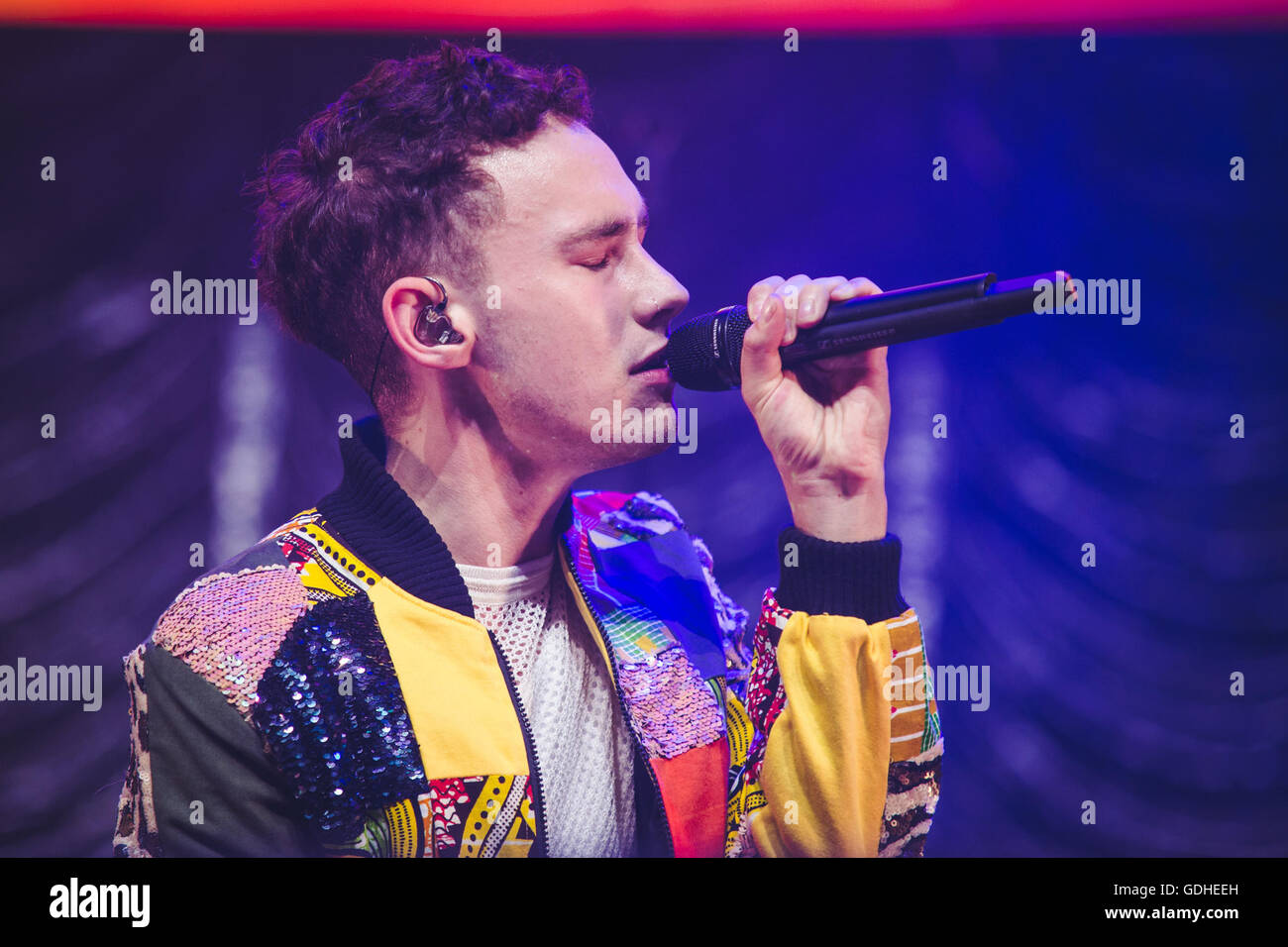 Manchester, UK. July 16, 2016 - Olly Alexander, Mikey Goldsworthy and ...