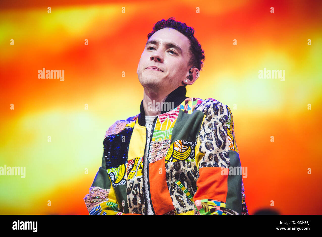 Manchester, UK. July 16, 2016 - Olly Alexander, Mikey Goldsworthy and ...