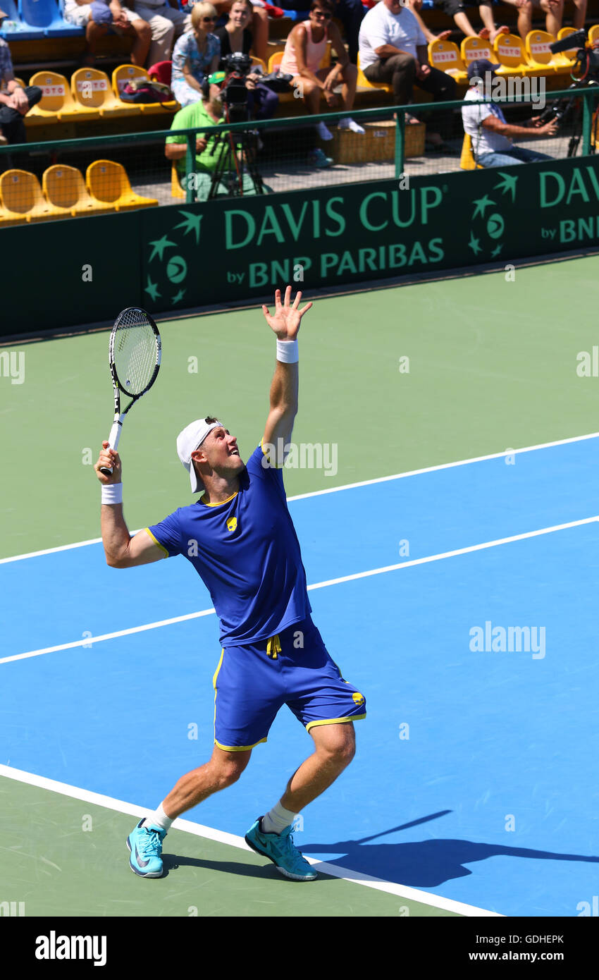 Kyiv, Ukraine. 15th July, 2016. Illya MARCHENKO of Ukraine serves ...