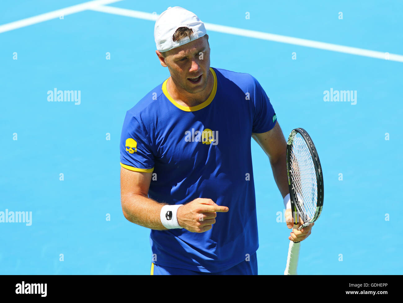 Kyiv, Ukraine. 15th July, 2016. Illya MARCHENKO of Ukraine reacts after ...