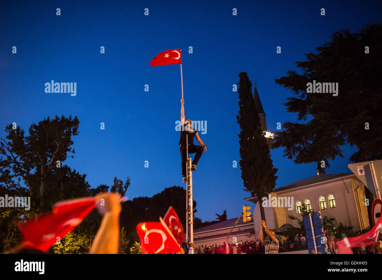Istanbul, Turkey. 16th July, 2016. People gathered in Istanbul on July ...
