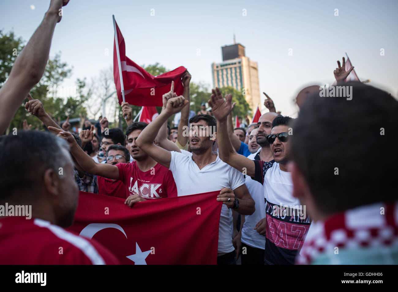 Istanbul, Turkey. 16th July, 2016. People gathered in Istanbul on July ...