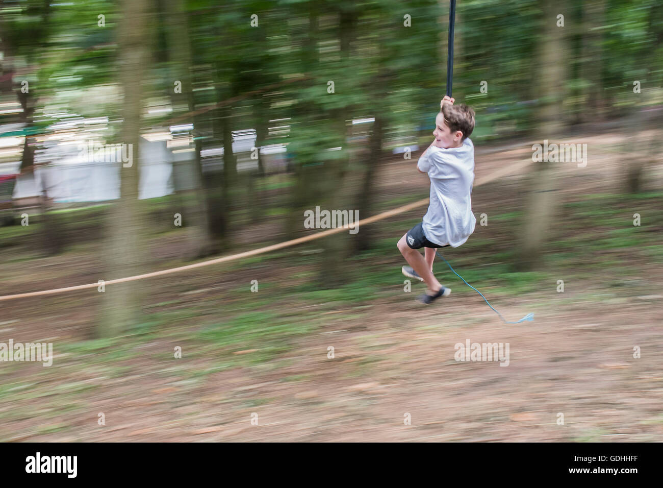 Henham Park, Suffolk, UK. 17th July, 2016. The zip wire in the ...