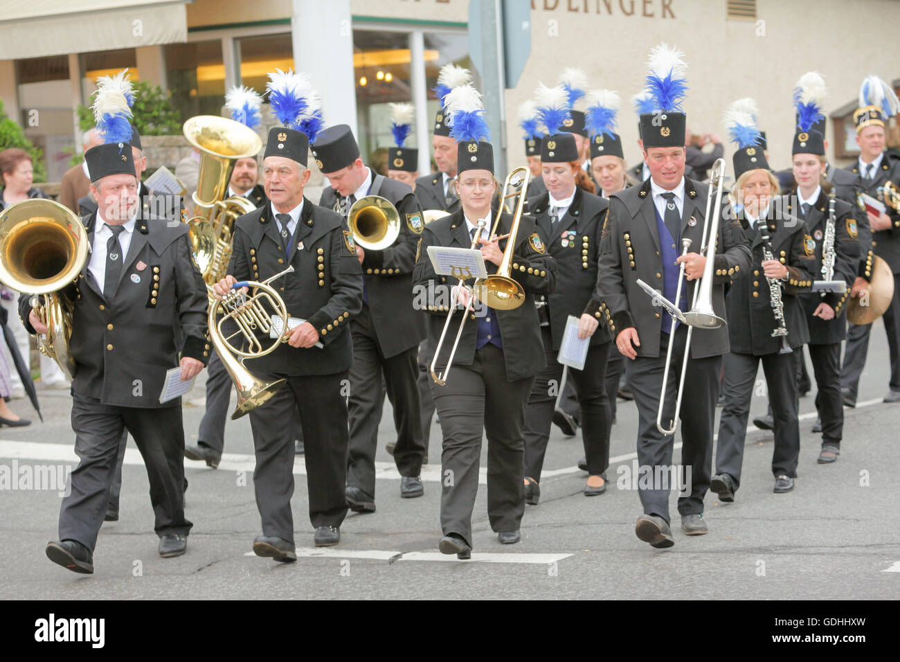 Hausham, Germany, 07.17.2016: pageant 50 years mine closure in Hausham ...