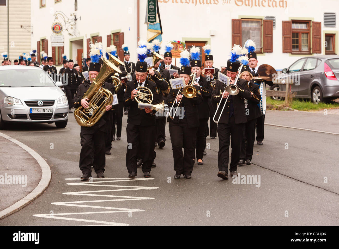 Hausham, Germany, 07.17.2016: pageant 50 years mine closure in Hausham ...