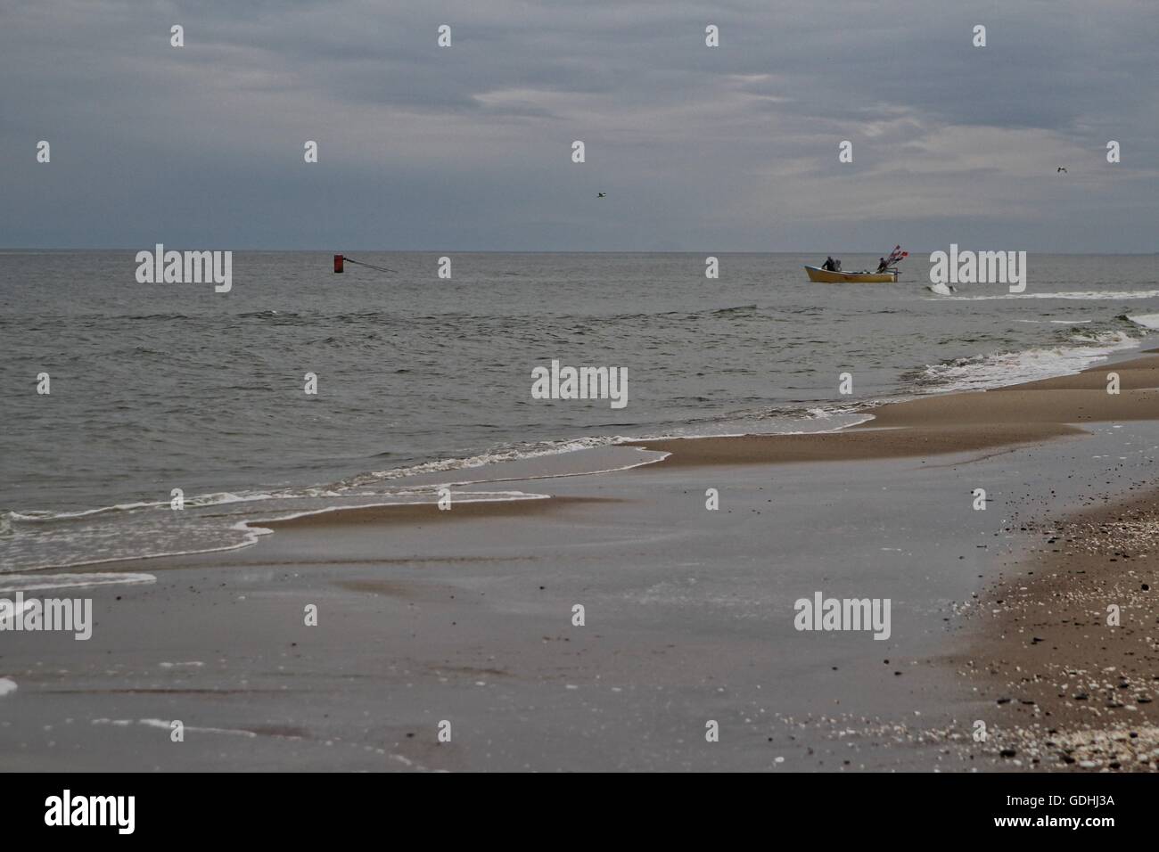 Piaski, Poland 17th, July 2016 Fishermen in Piaski return from the ...