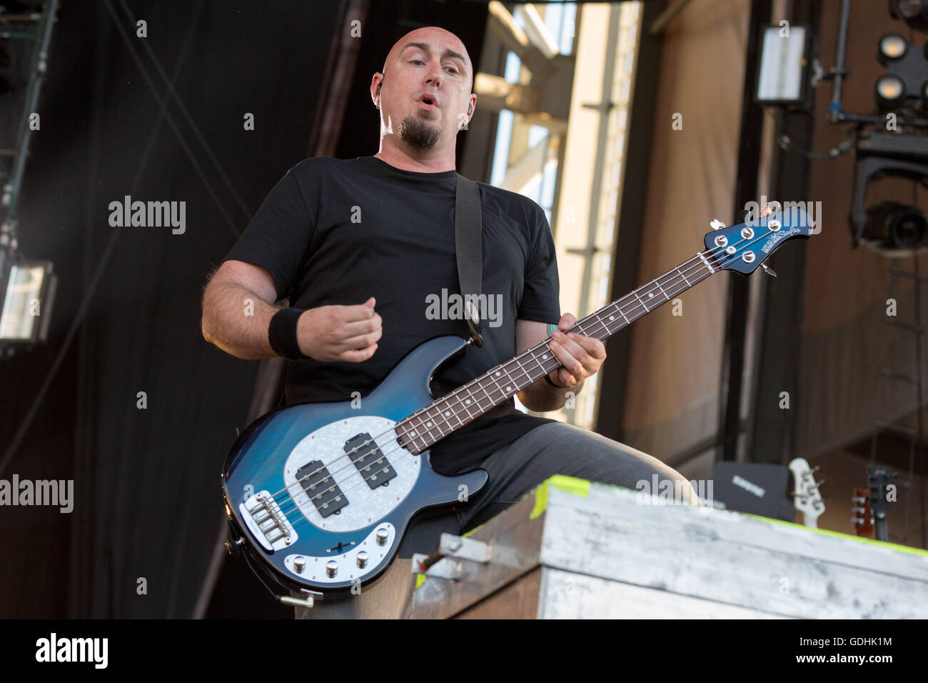 Chicago, Illinois, USA. 16th July, 2016. Bassist AARON BRUCH of ...
