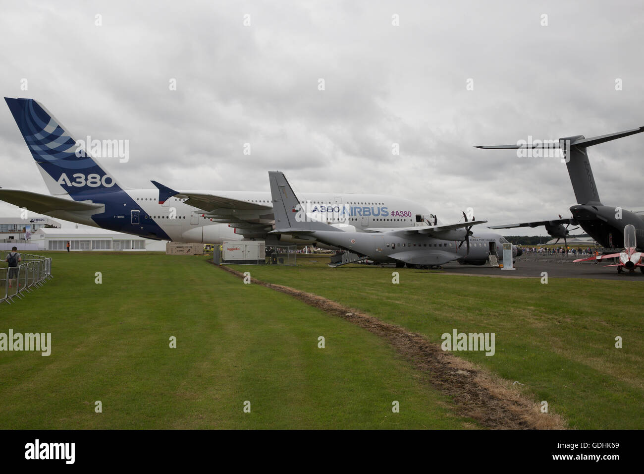 Farnborough,UK,17th July 2016,Airbus A380 on display at the Farnborough ...