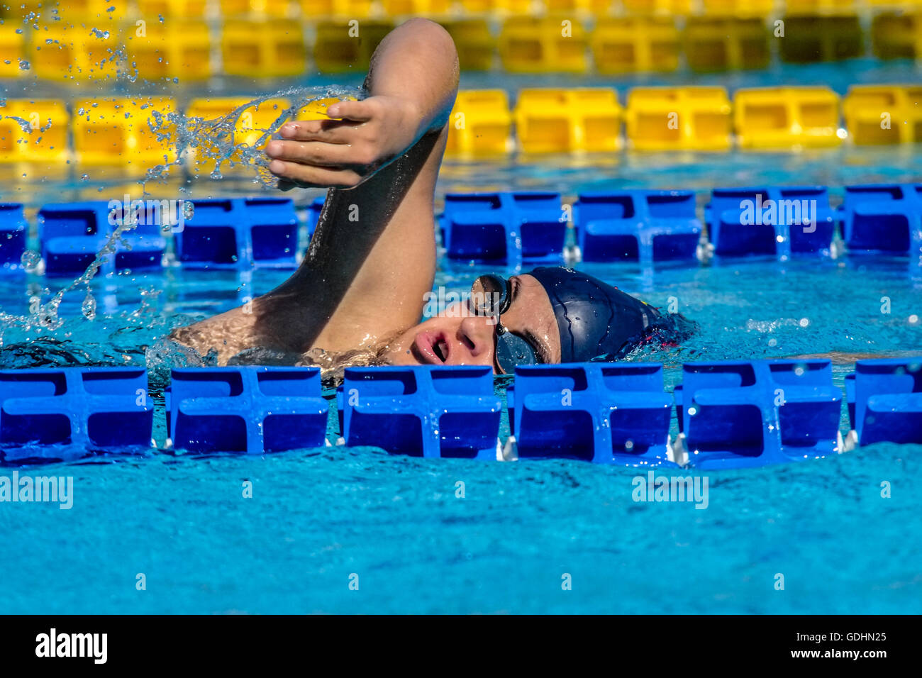 Trisome Games 2016. Florence, Italy. Down syndrome athlete swimming ...