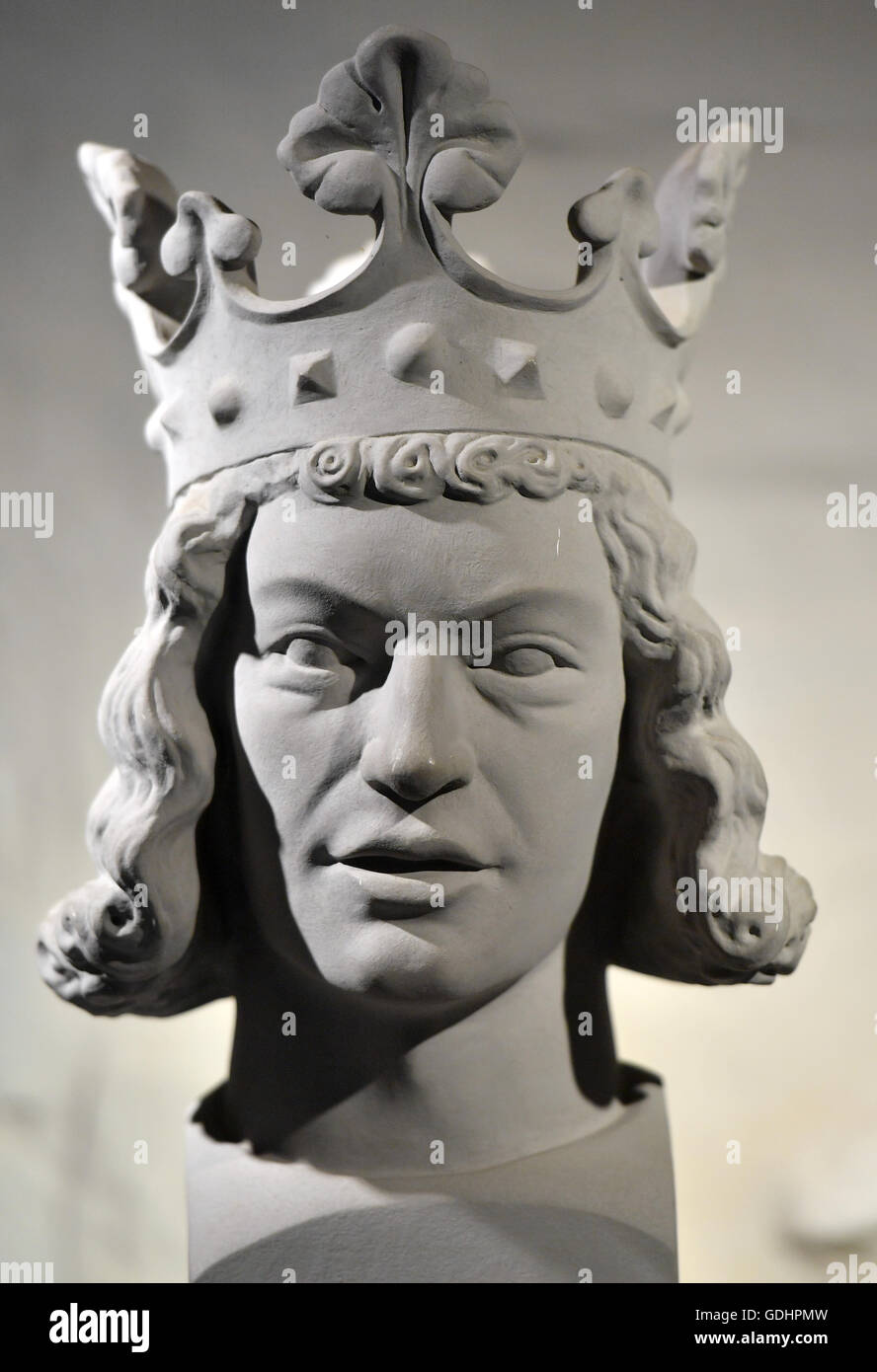 Memleben, Germany. 16th June, 2016. A replica of the head of the ...