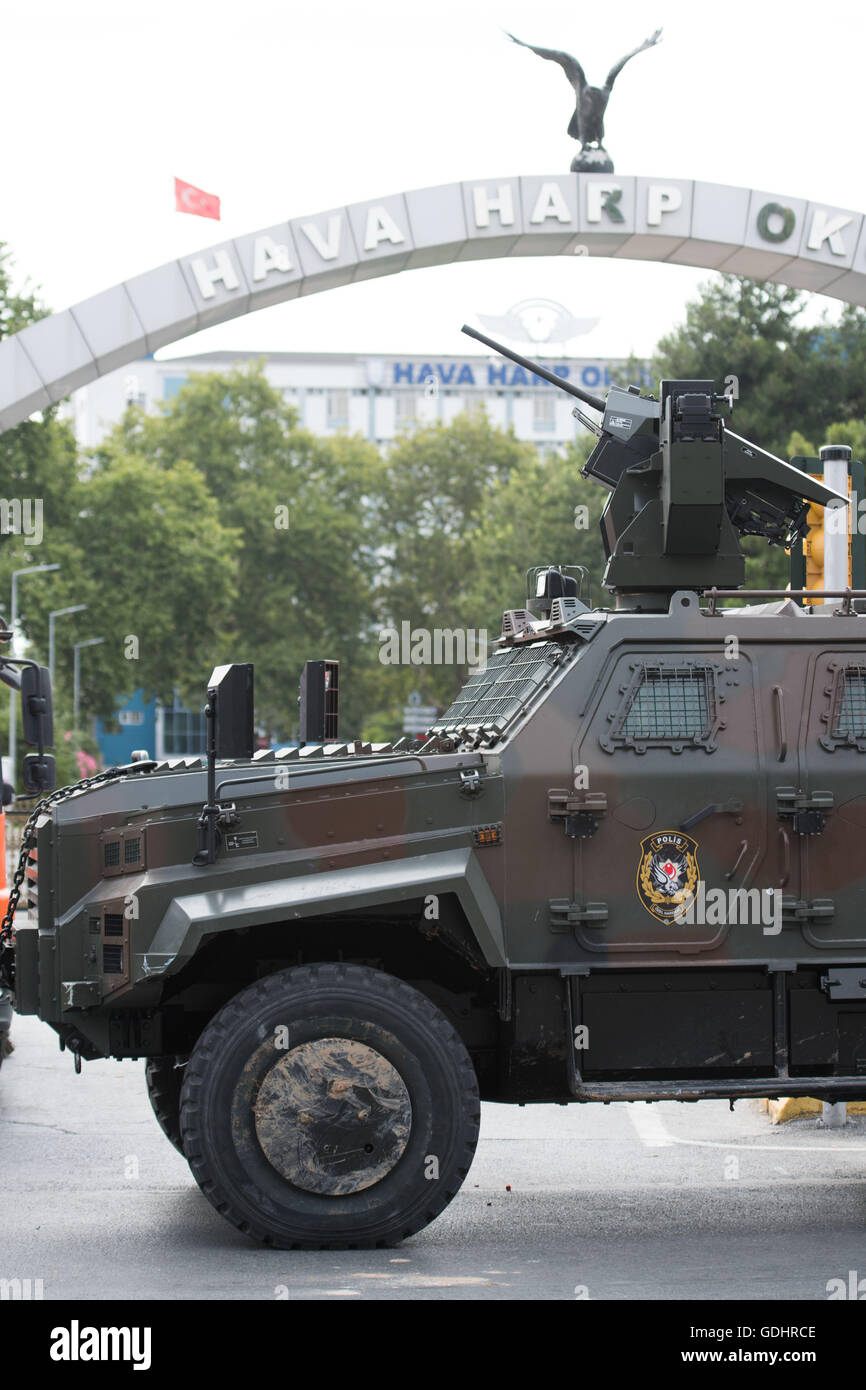 Istanbul, Turkey. 18th July, 2016. An armored vehicle of turkish ...