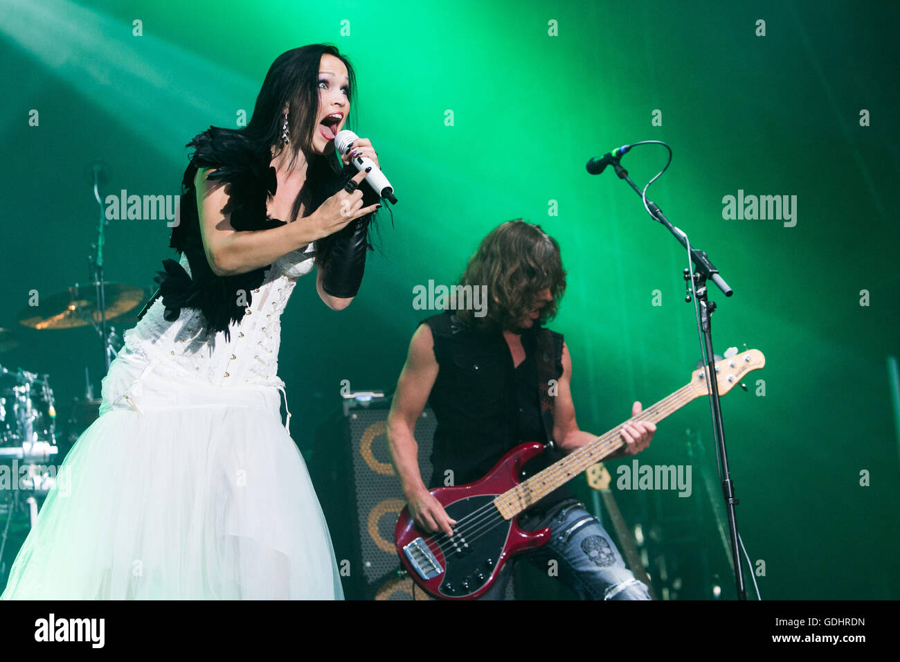 Finnish singer Tarja (left) and guitarist Kevin Chown perform at the ...